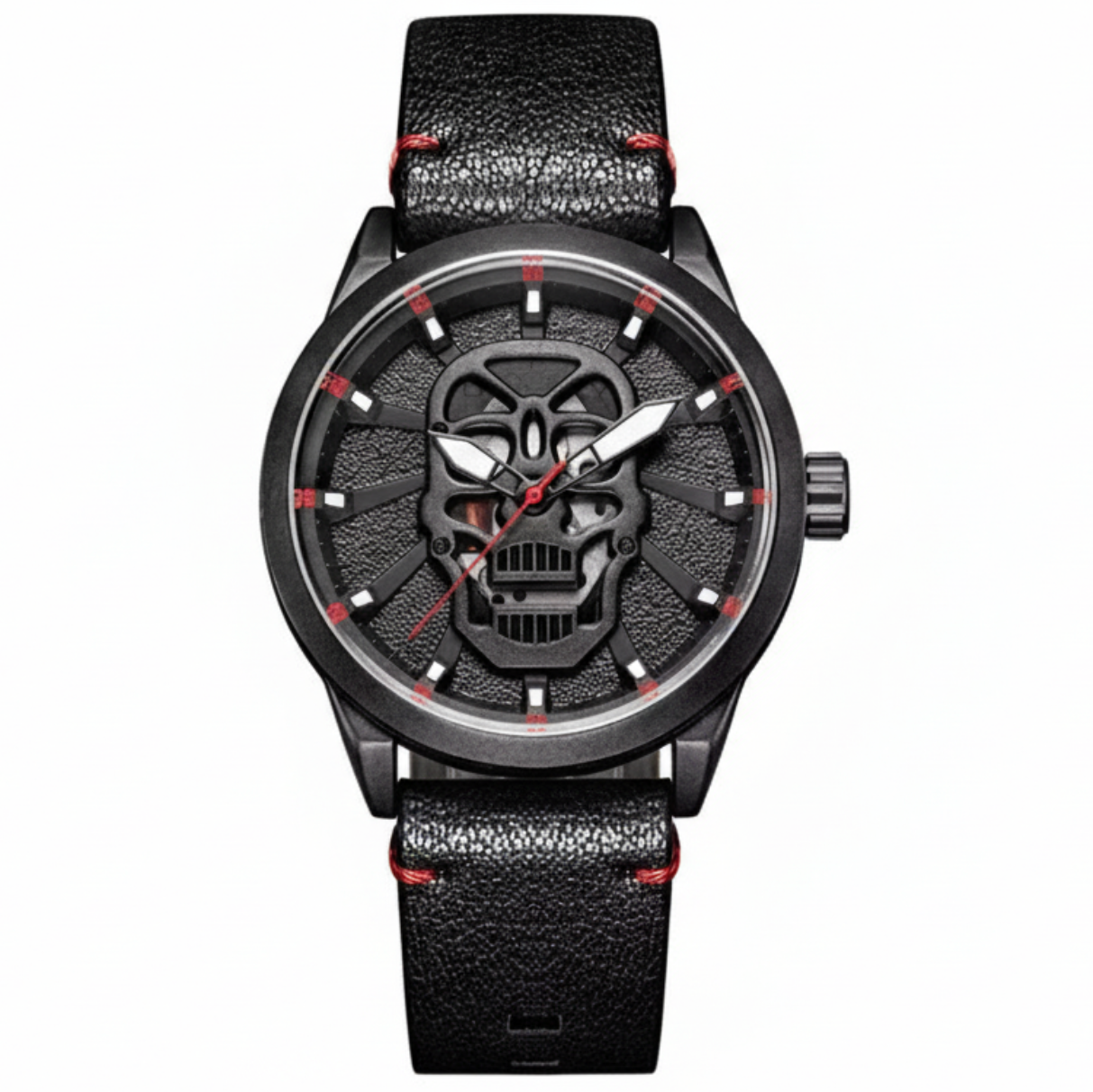 RELOJ DE CALAVERA "TILL DEATH" MODELO BLACK RED – SKULLBORNED